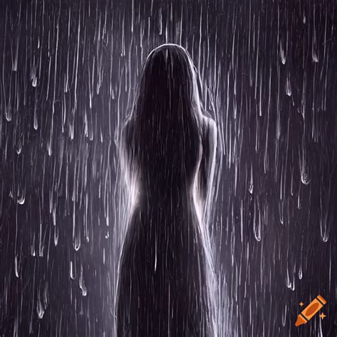 Woman Standing Alone In The Rain On Craiyon