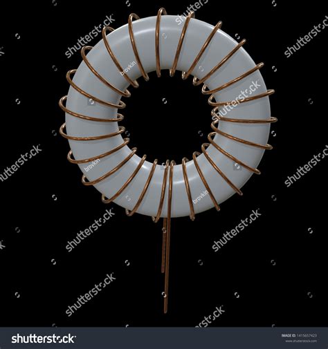 Toroidal Coil Inductor 3d Render Illustration Stock Illustration 1415657423
