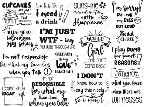 Sarcastic Svg Bundle 100 Funny Svg Bundle Sarcasm Svg Bundle Etsy