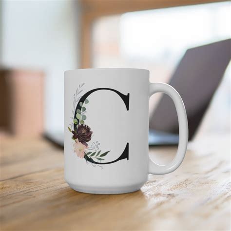 Taza Inicial Taza De Nombre Personalizado Regalo Para Ella Etsy