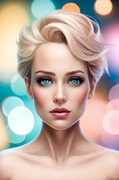 Premium Ai Image A Woman With Blonde Hair And Blue Eyes