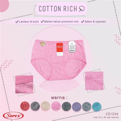 Jual Sorex Cd Wanita Cotton Rich Cd 1254 Katun Premium Mix L