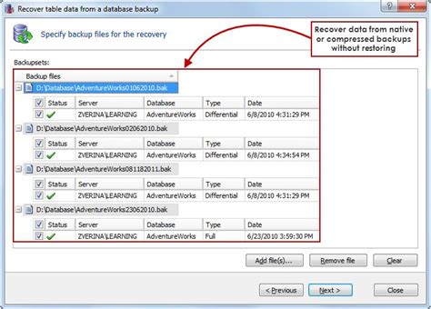 compressed backup support use natively compressed database backups as
