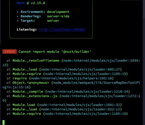 cannot import module nuxt builder · issue 10882 · nuxt nuxt · github