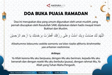 Bacaan Doa Buka Puasa Yang Shahih Arab Latin Dan Artinya Antara