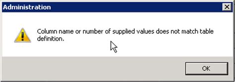 adding a new user or modifying an exisitng user returns error column