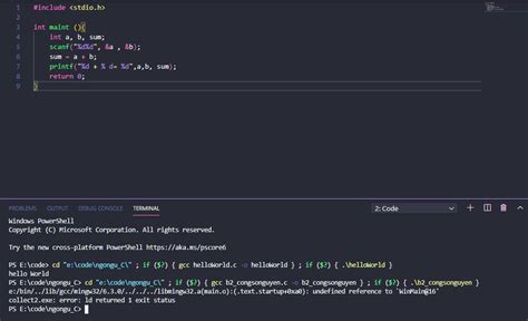 code c trên vscode bị lỗi undefined reference to