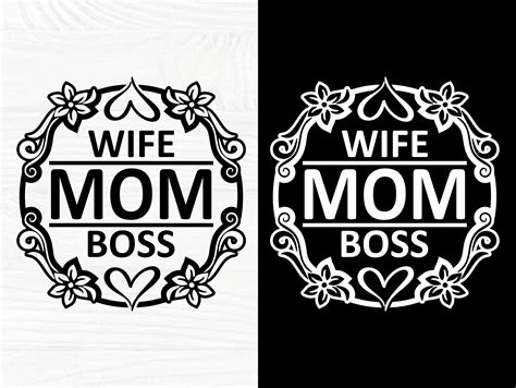 Wife Mom Boss Svg Mom Quote Svg Wifey Svg Png Etsy