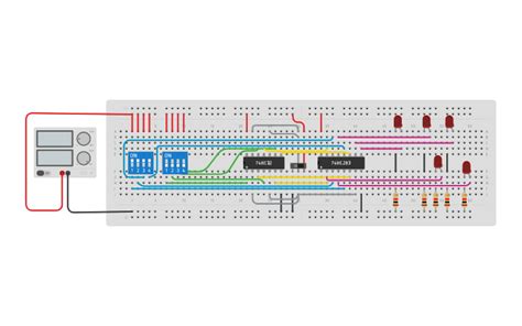 circuit design 4 bit binary adder tinkercad