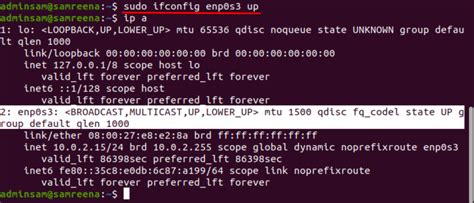 ubuntu enable and disable the network interface