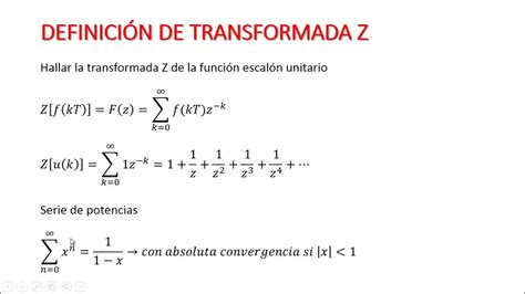 Transformada Z DefiniciÓn Y Regiones De Absoluta Convergencia Youtube