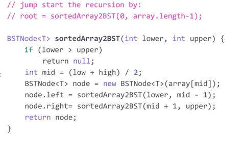 compsci 187 sorted array to bst diagram quizlet