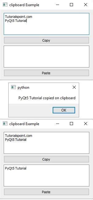 pyqt5 qclipboard tutorialspoint