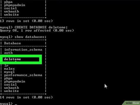 mysql veri tabanı nasıl silinir resimlerle wikihow