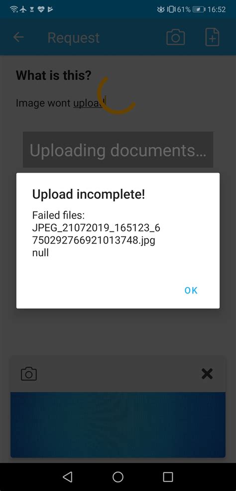 upload incomplete failed files error when uploading a file to gapp
