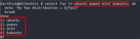 bash select loop explained with examples ostechnix