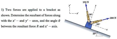 Solved 160 N Two Forces Are Applied Bracket Shown Deterine The