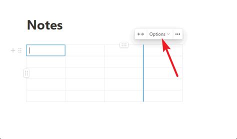 how to create a table in notion