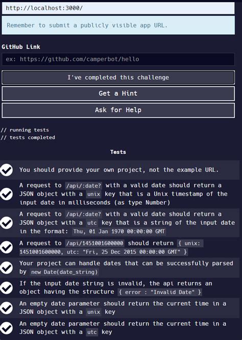 back end development and apis projects timestamp microservice
