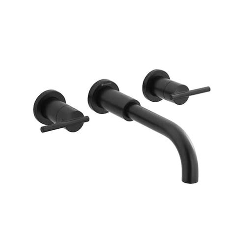 Glacier Bay Modern Double Handle Wall Mount Bathroom Faucet In Matte