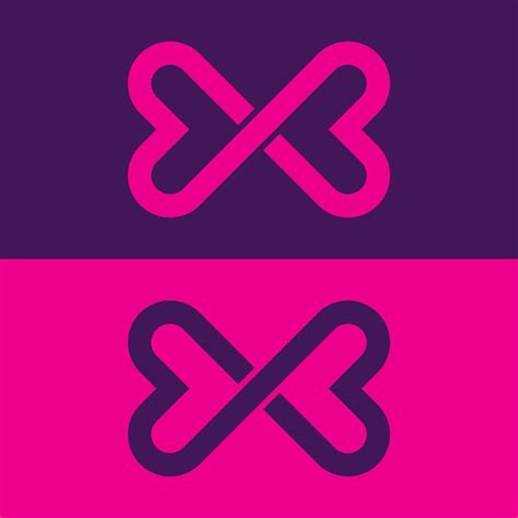 Monograma Loop X Y Logotipo De Corazón Vector Premium