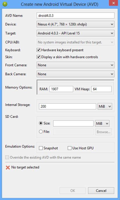 creating avd for android 4 0 3 stack overflow
