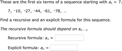 recursive and explicit formulas worksheet document 15171206