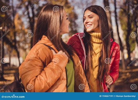 Portrait Of Two Nice Looking Attractive Pretty Friendly Cheerful Best