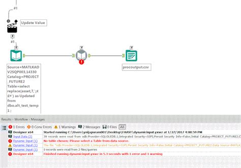 configure dynamic input tool to accept table name