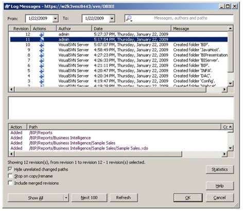 simple version control for obiee using subversion visualsvn server and
