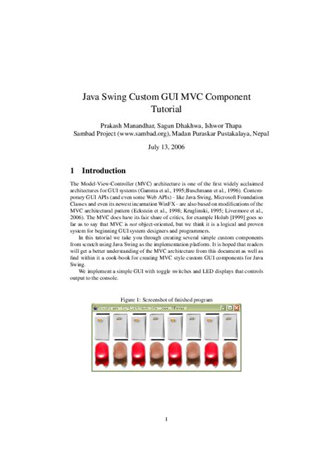 pdf java swing custom gui mvc component tutorial sagun