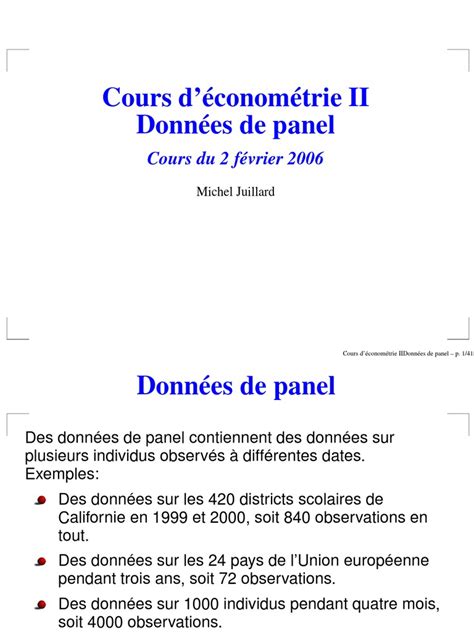 cours econometrie de panel pdf