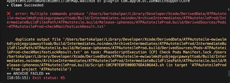 react native archive failed exit status 65 ios fastlane build
