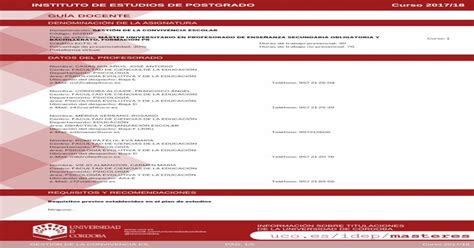 Pdf GestiÓn De La Convivencia Escolar · Ce8 Comprender Y Valorar La