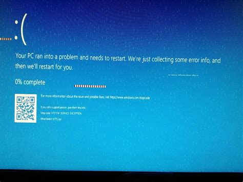 blue screen error system service exception microsoft community