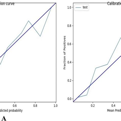 A Calibration Curve Of The Nomogram In The Training Set B