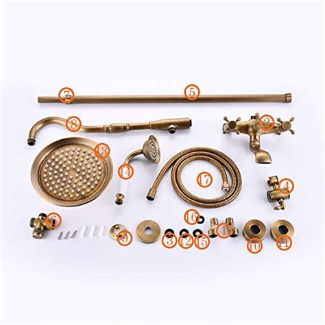 Aolemi Antique Brass Shower Faucet Set With Hand Sprayer And Tub Spout