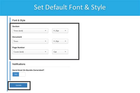 how to set default font and styles in bundledocs training tip