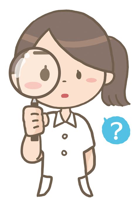 虫眼鏡を持った看護師のイラスト🎨【フリー素材】｜看護roo [カンゴルー]