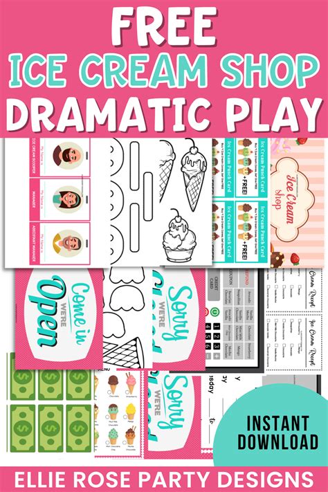 Free Ice Cream Shop Dramatic Play Printables