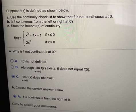 solved suppose f x is defined as shown below a use the
