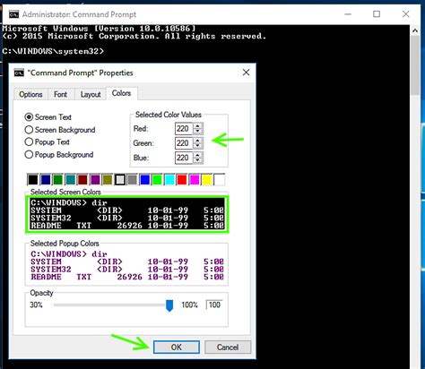 windows 10 how to make the command prompt text easier to read