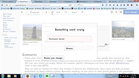 wiki edit permission denied why osm help