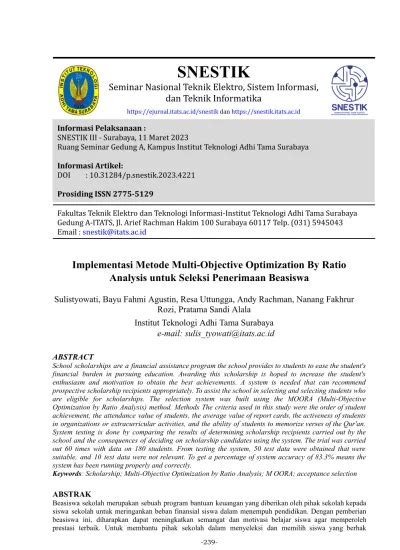 implementasi metode multi objective optimization by rasio analysis