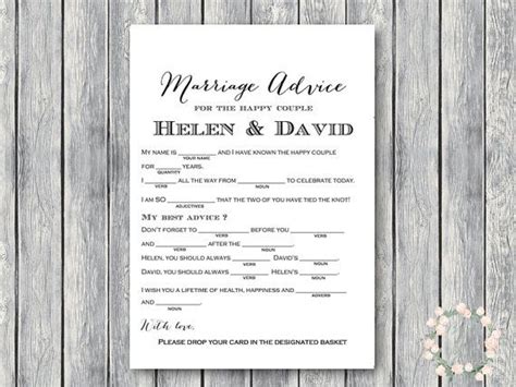 The Marriage Advice Card Is Shown On A Wooden Background With Flowers