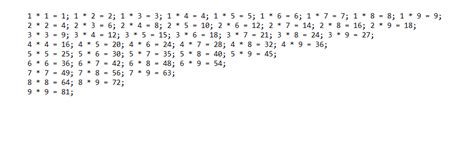 loops how to print out the multiplication table from 1 to 9 but skip