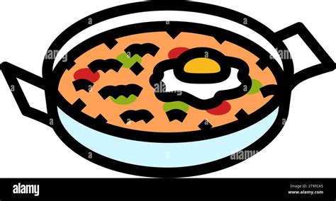 Menemen Turkish Cuisine Color Icon Vector Illustration Stock Vector