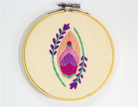 Yoni Art Vagina Embroidery Hoop Vagina Ornament Vulva Etsy