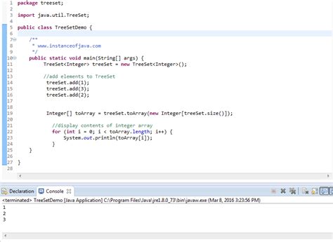 java program to convert treesrt to an interger array instanceofjava