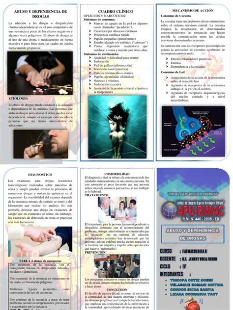Abuso Y Dependencia De Drogas Triptico
